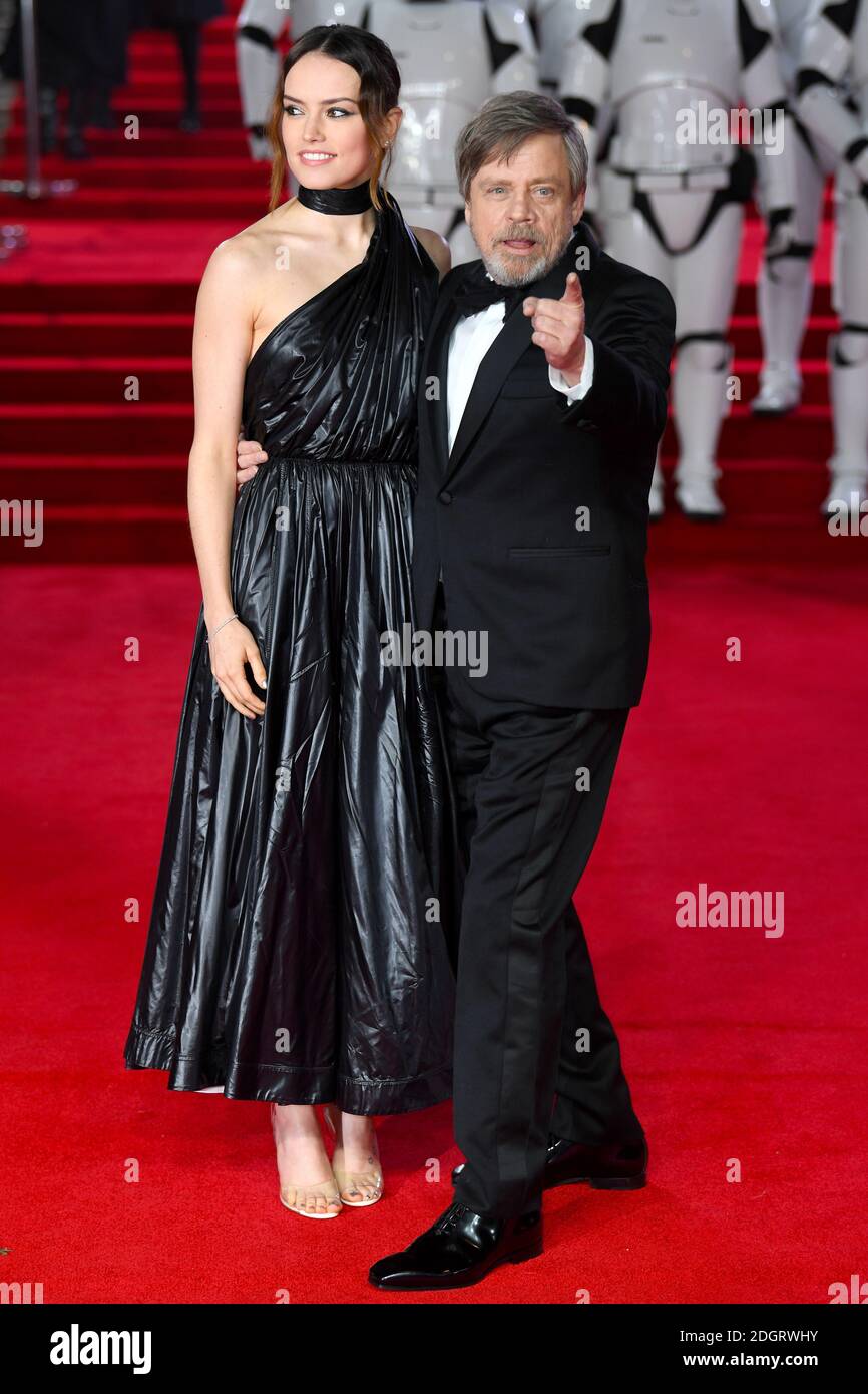 Daisy Ridley and Mark Hamill attending the european premiere of Star ...