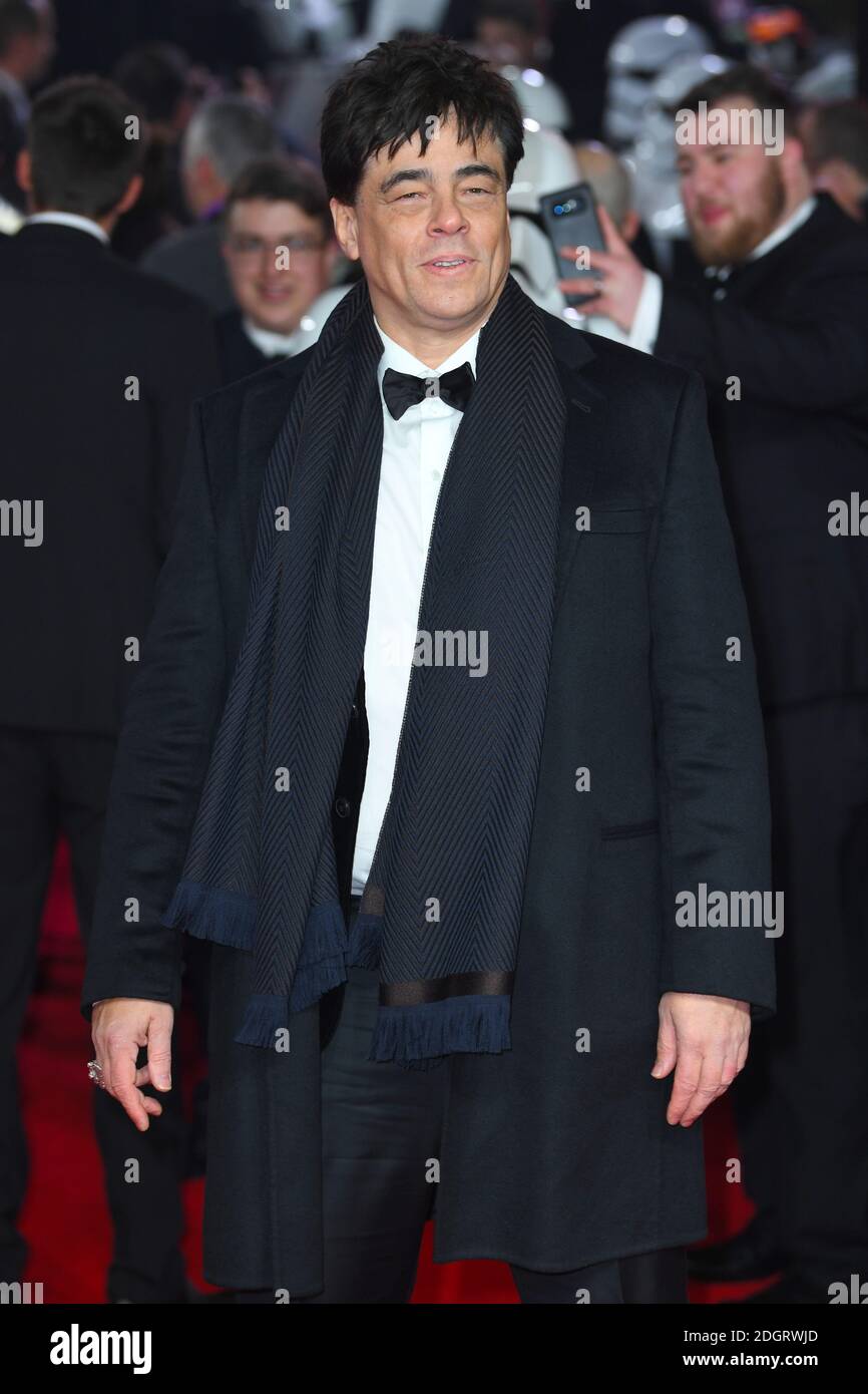 Benicio del Toro attending the european premiere of Star Wars: The Last ...
