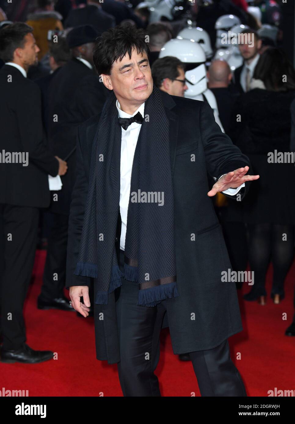 Benicio del Toro attending the european premiere of Star Wars: The Last ...