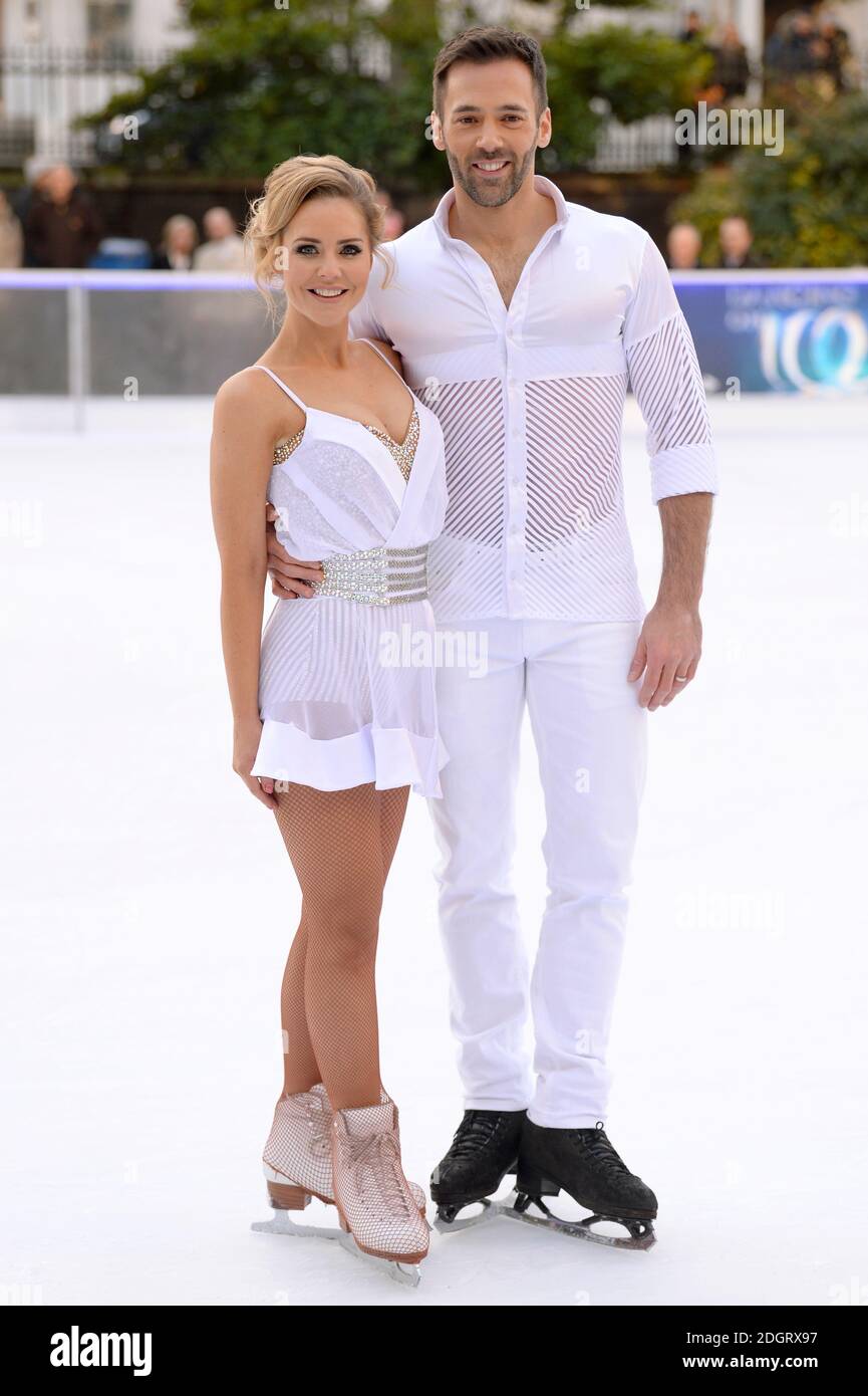 Stephanie Waring and Sylvain Longchambon attending the Dancing on Ice ...