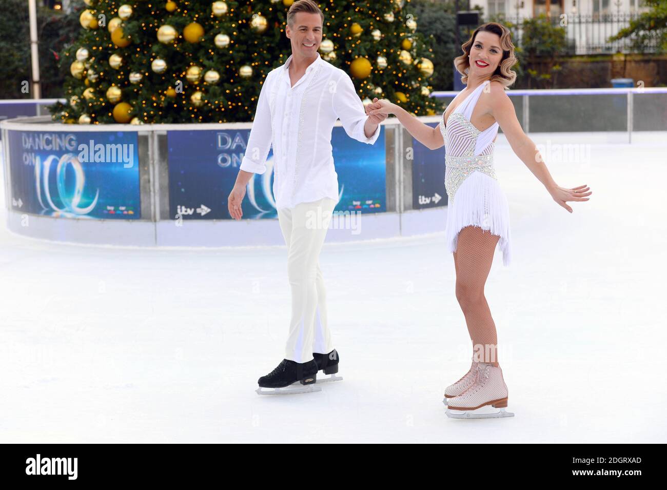Candice Brown and Matt Evers attending the Dancing on Ice Photocall ...