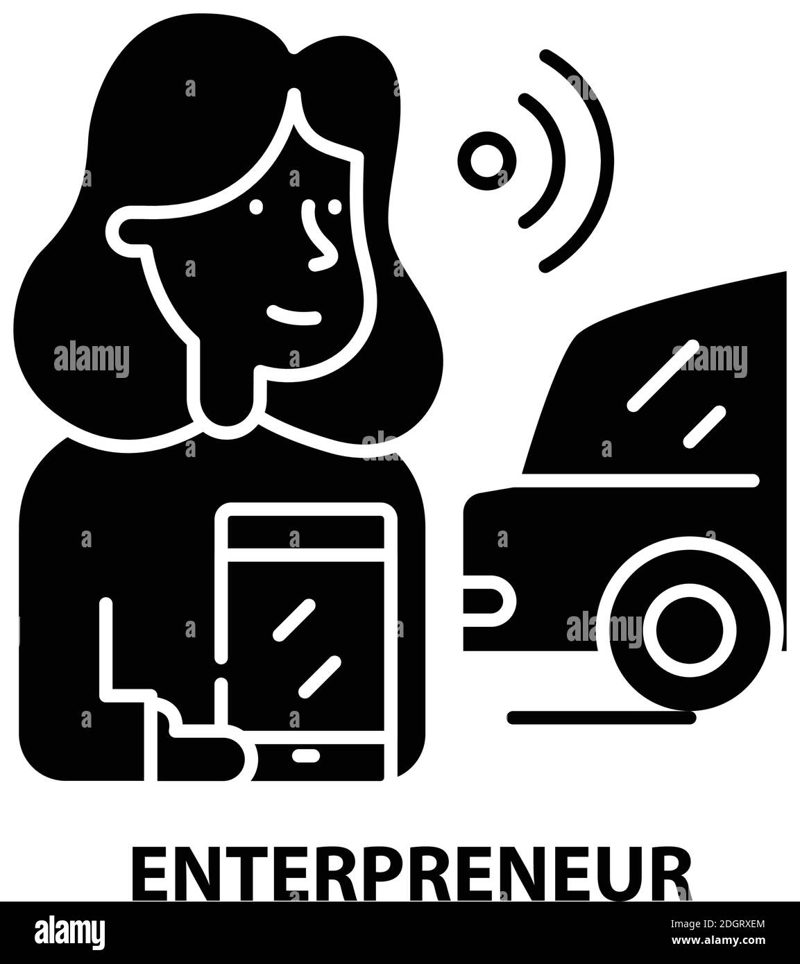 enterpreneur icon, black vector sign with editable strokes, concept ...