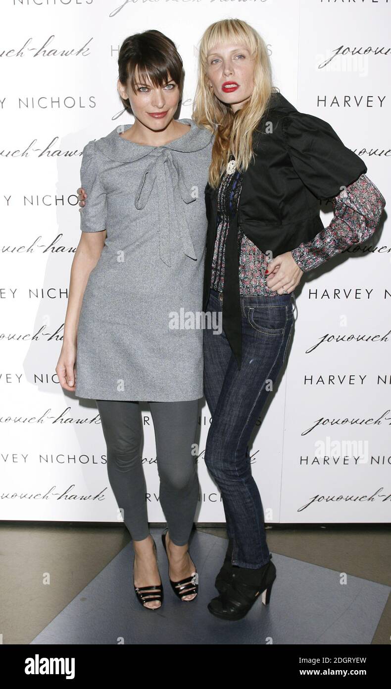 Milla Jovovich and Carmen Hawk arriving Stock Photo - Alamy
