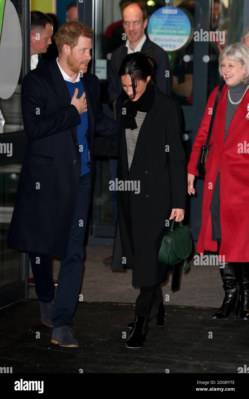Prince Harry and Meghan Markle during a visit to Star Hub, Cardiff ...