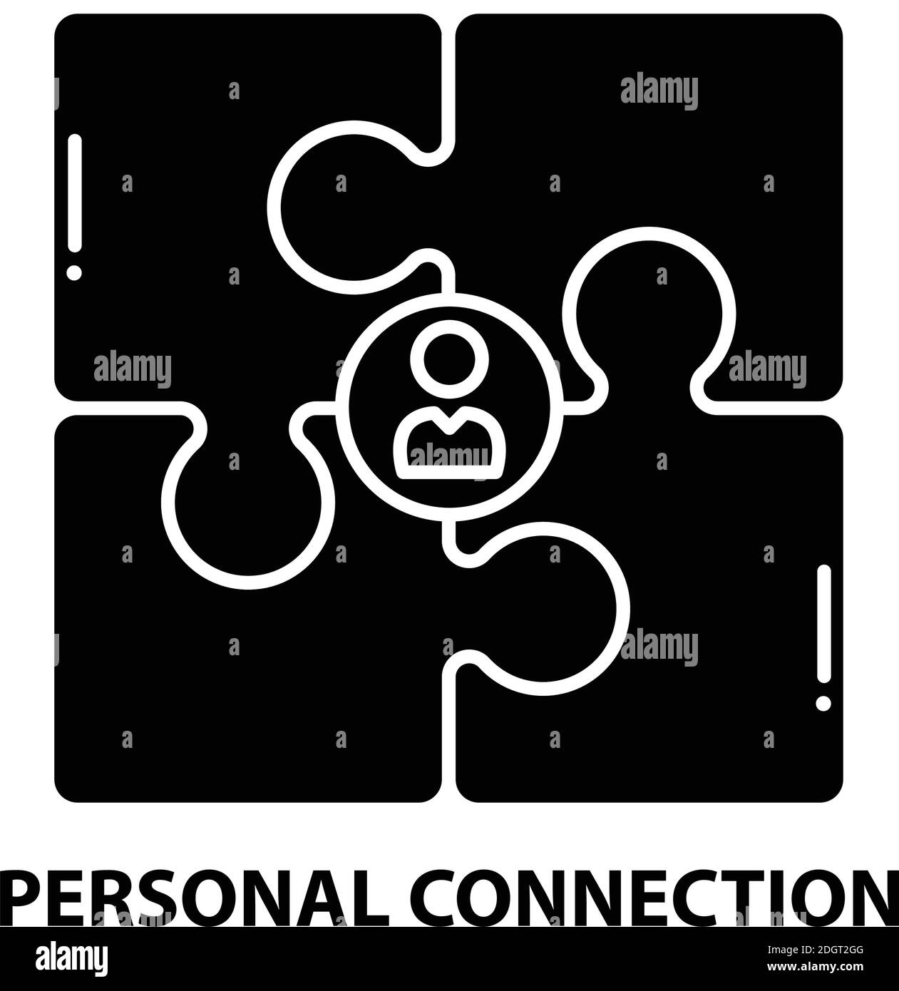 personal connection icon, black vector sign with editable strokes ...