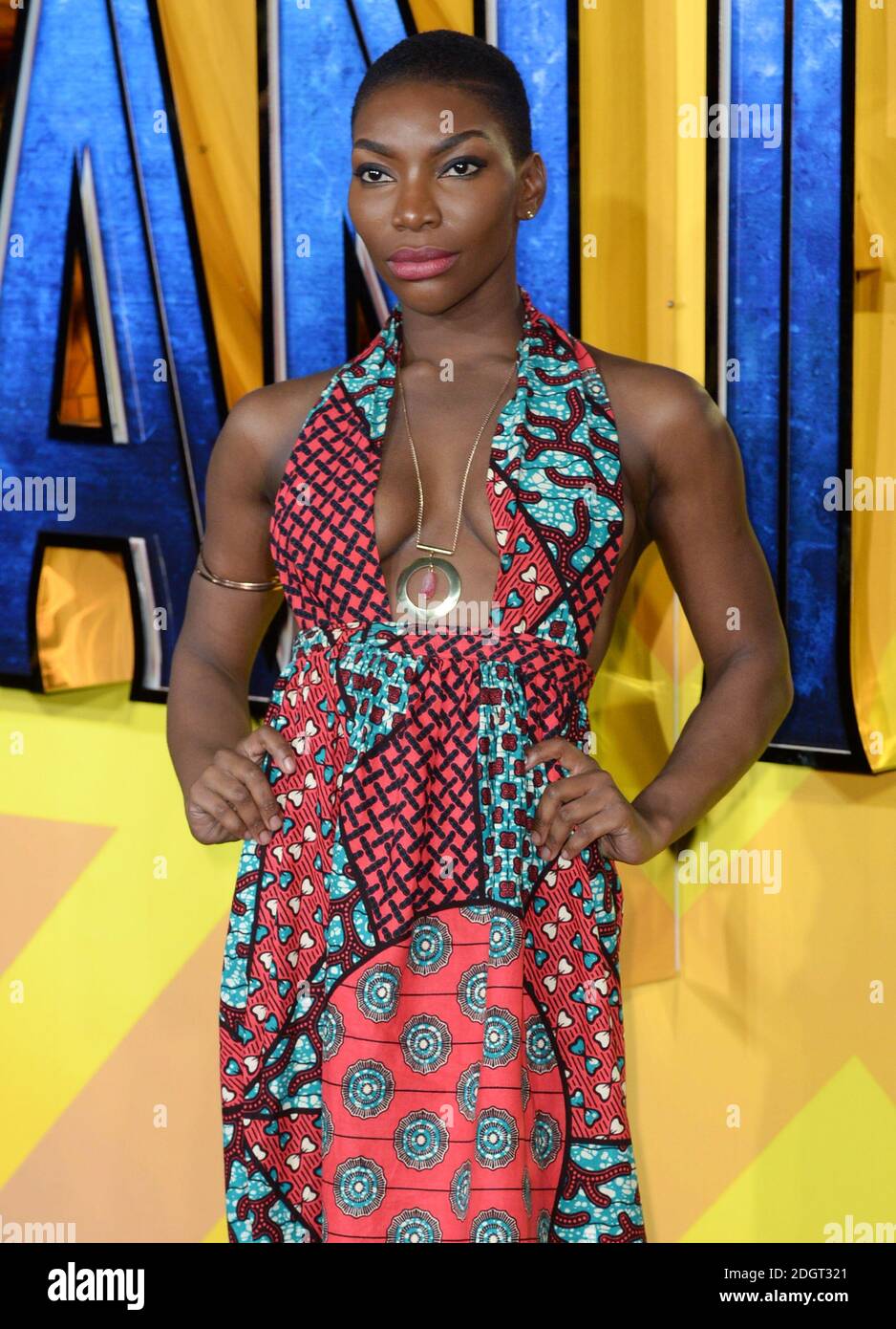 Michaela Coel attending the European premiere of Marvel Studios' Black ...