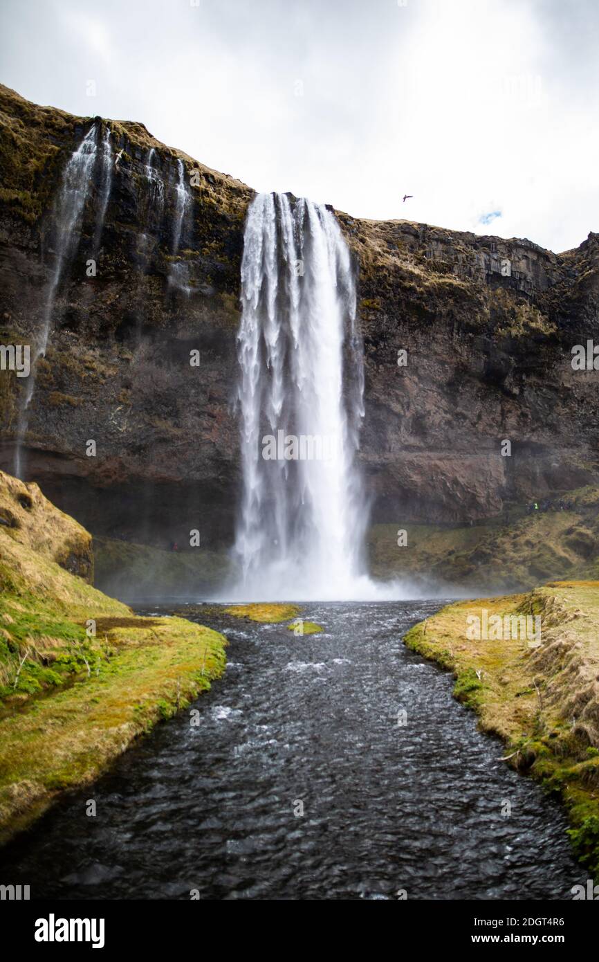Landscape of Seljalandsfoss Waterfall in Iceland in spring Stock Photo ...