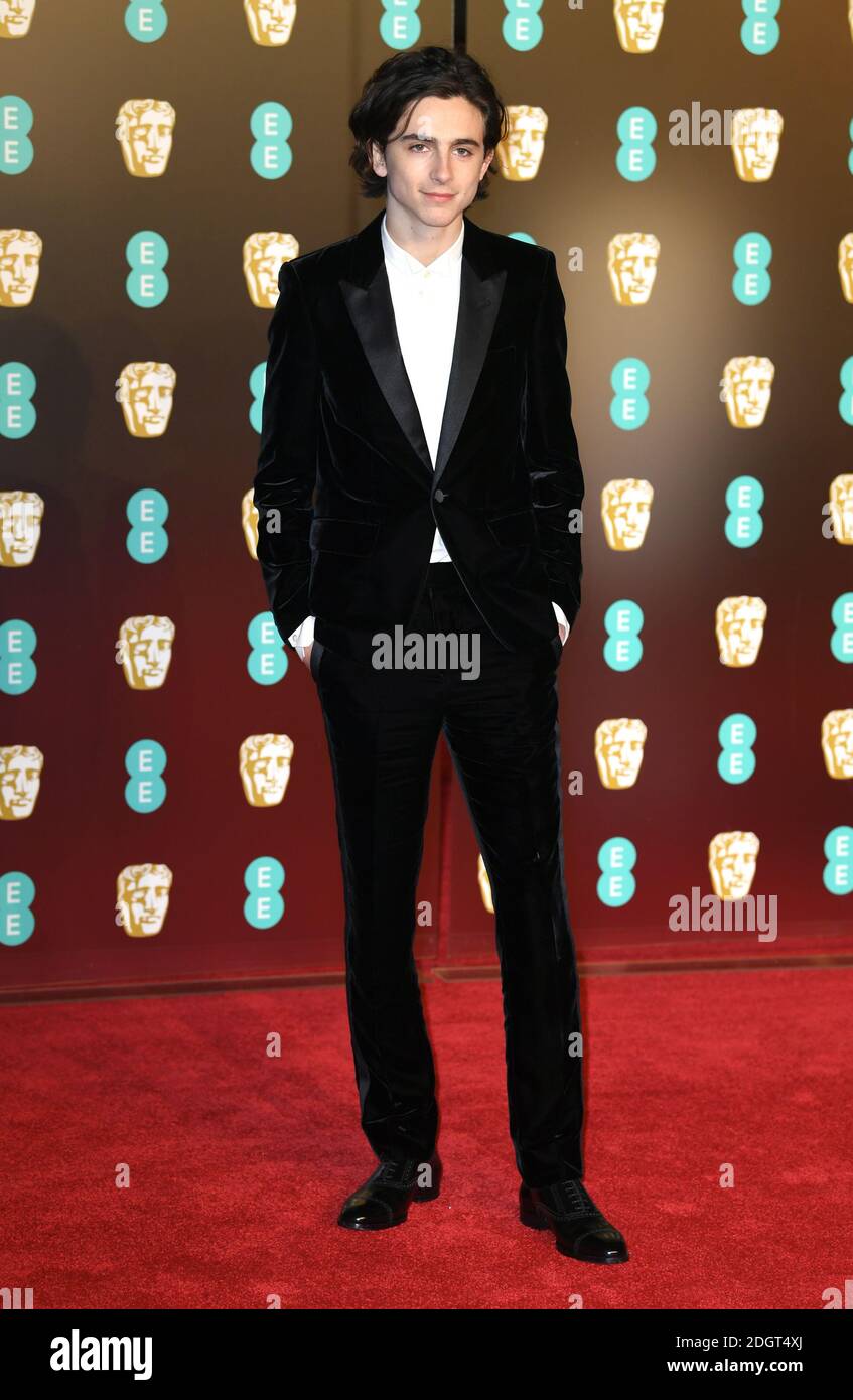 Timothee Chalamet attending the EE British Academy of Film awards ...