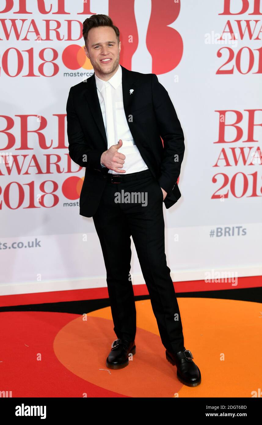 Olly Murs attending the Brit Awards at the O2 Arena, London. Photo ...
