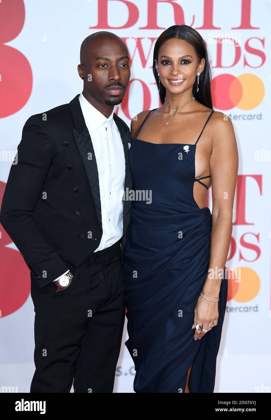 Azuka Ononye and Alesha Dixon attending the Brit Awards at the O2 Arena ...
