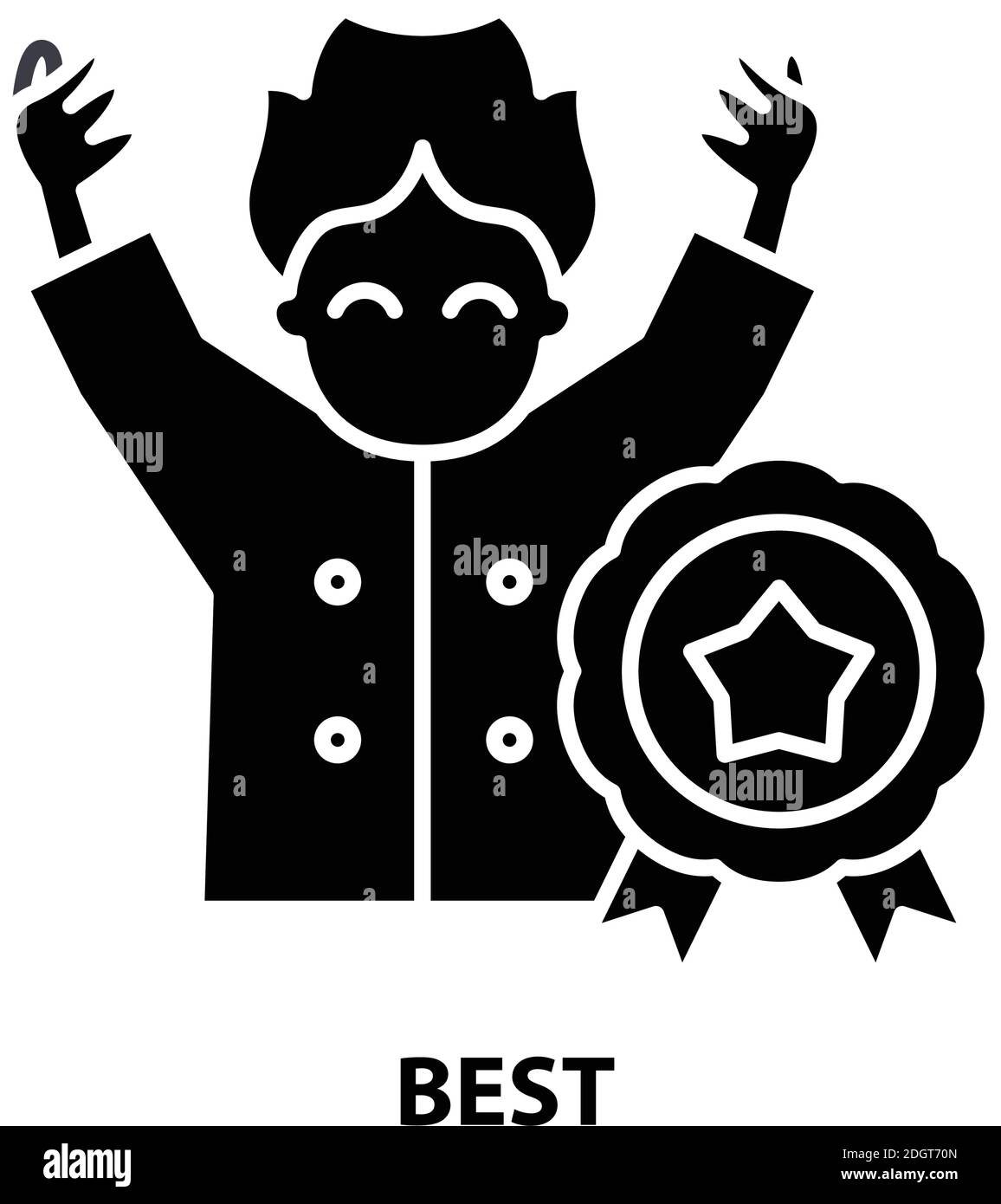 best icon, black vector sign with editable strokes, concept ...
