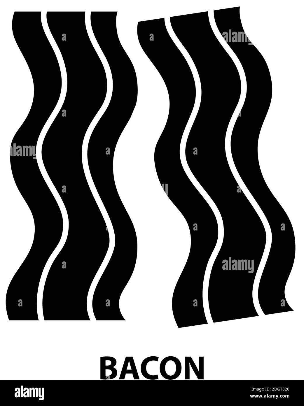 bacon icon, black vector sign with editable strokes, concept ...