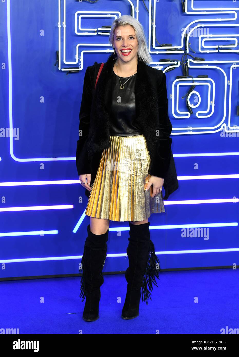 Pips Taylor attending the European premiere of Ready Player One, held ...