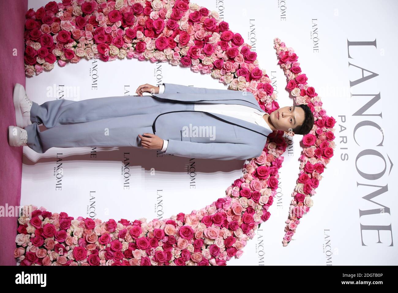 Chinese model and actor Wang Qiang attends a Lancome red carpet event ...
