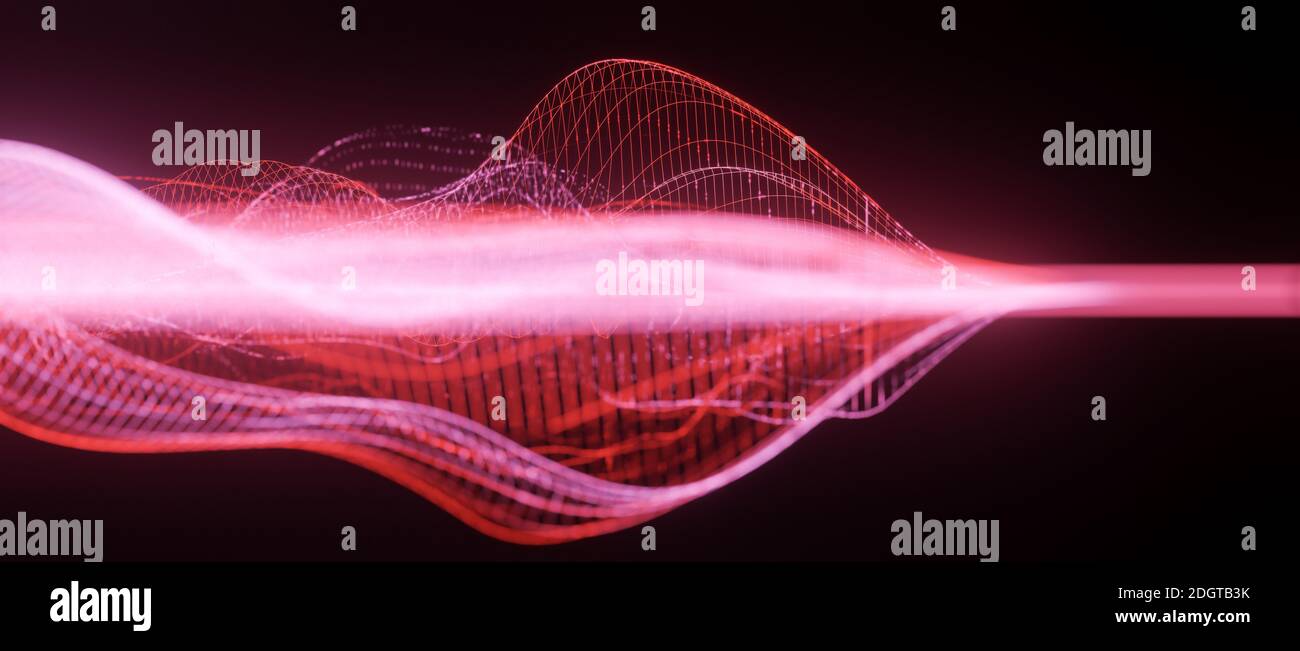 Modern Abstract Wireframe Grid Structure Virtual Background Audio Soundwaves Science Or Data