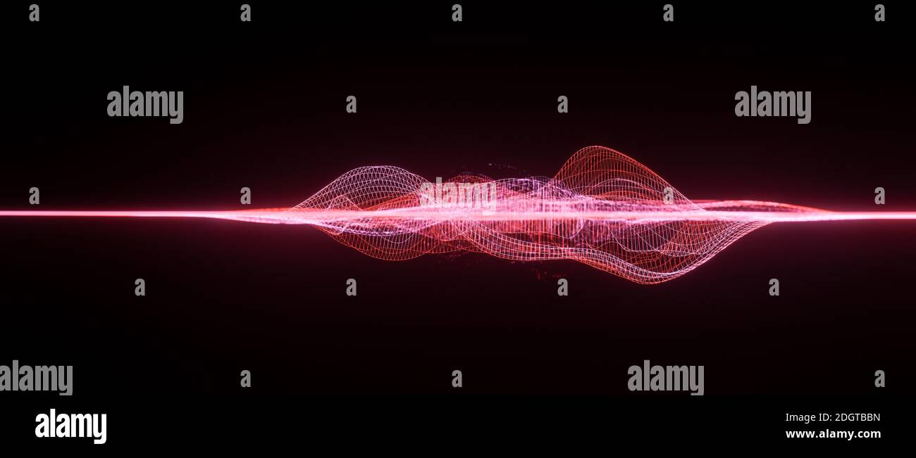 Modern Abstract Wireframe Grid Structure Virtual Background Audio Soundwaves Science Or Data