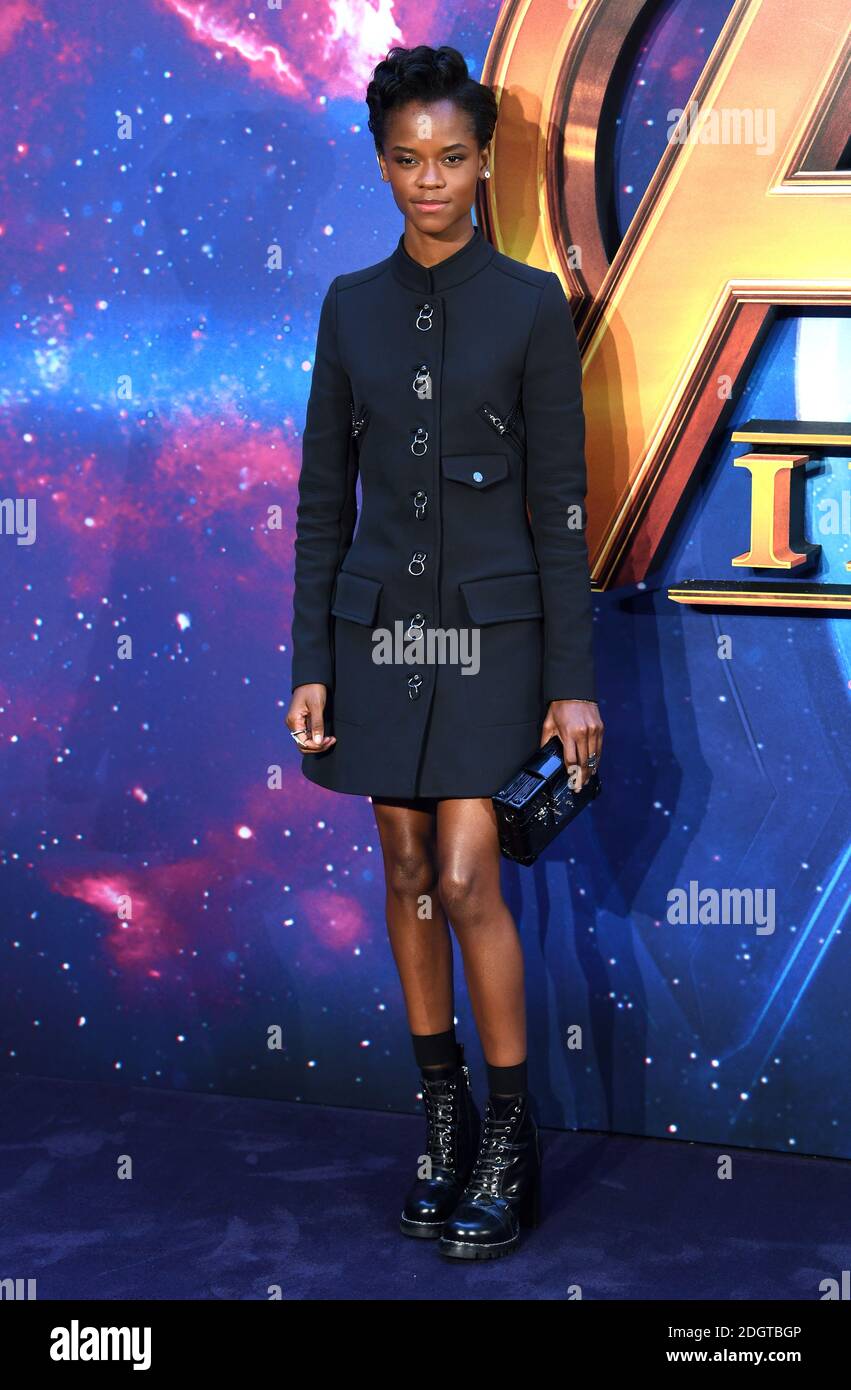Letitia Wright arriving at the Avengers Infinity War UK Fan Event ...