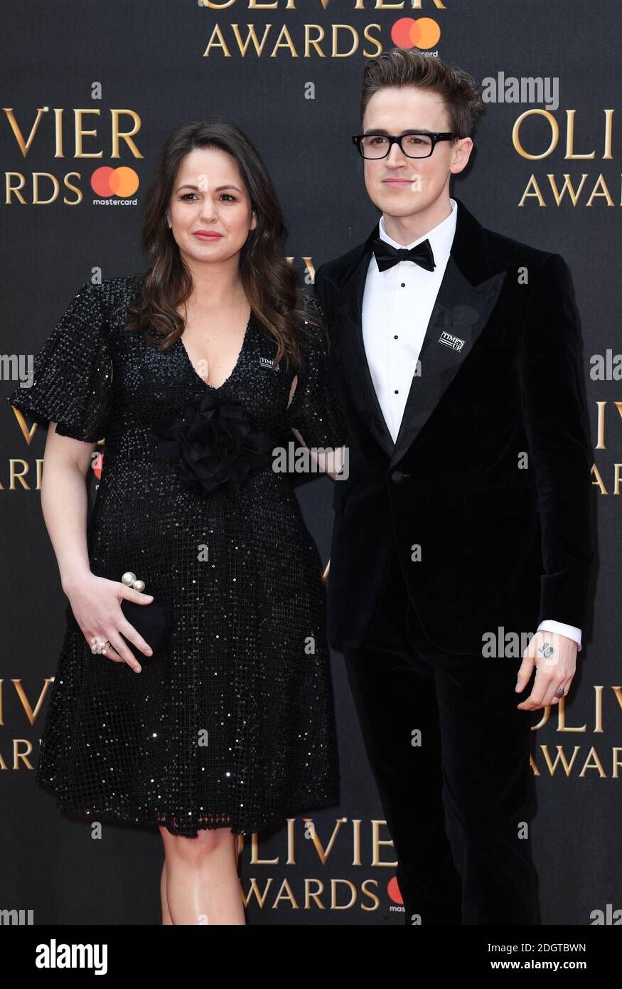 Tom Fletcher and wife Giovanna Fletcher arriving for The Olivier Awards ...