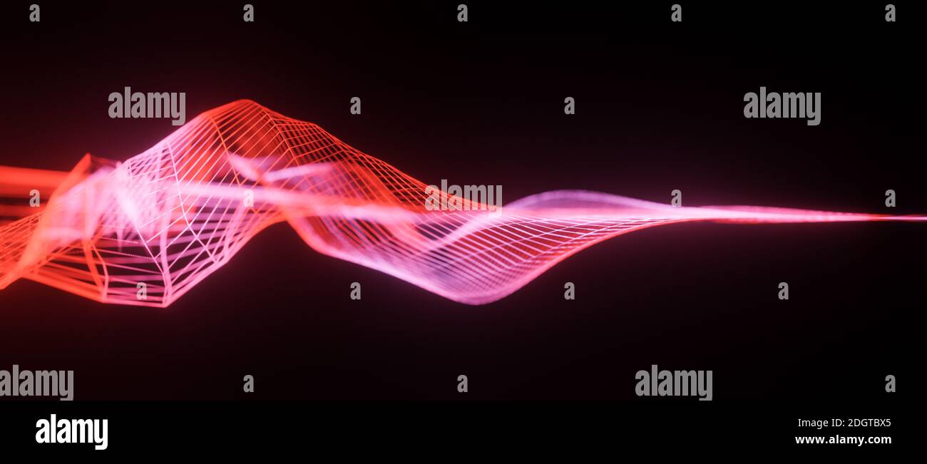 Modern Abstract Wireframe Grid Structure Virtual Background Audio Soundwaves Science Or Data