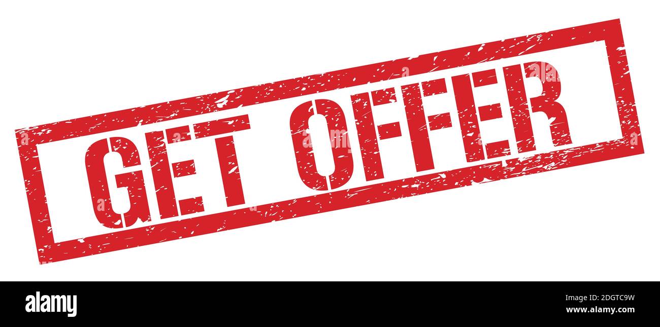 GET OFFER red grungy rectangle stamp sign Stock Photo - Alamy