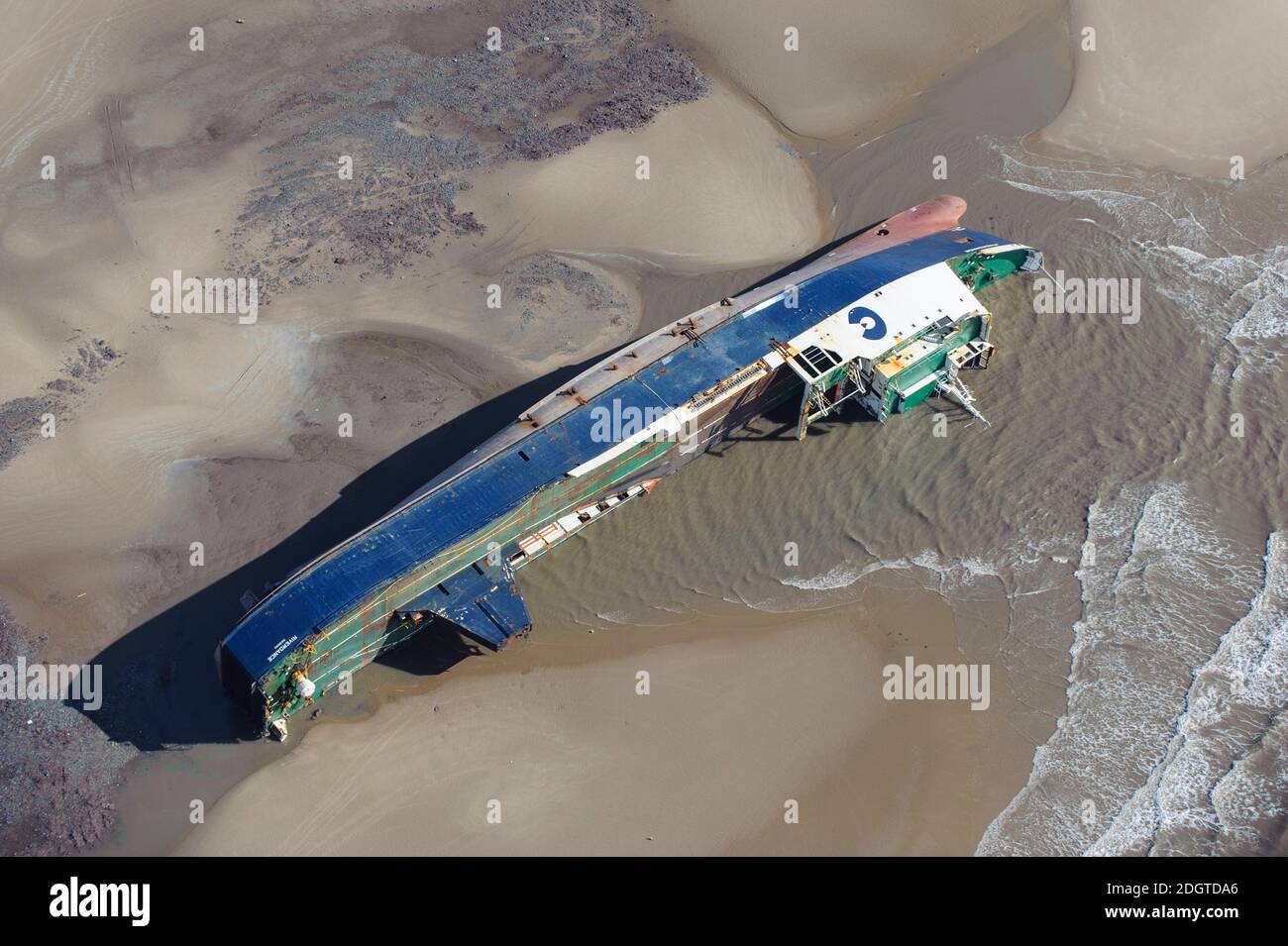 MS Riverdance Aground at Cleveleys Beach Stock Photo - Alamy