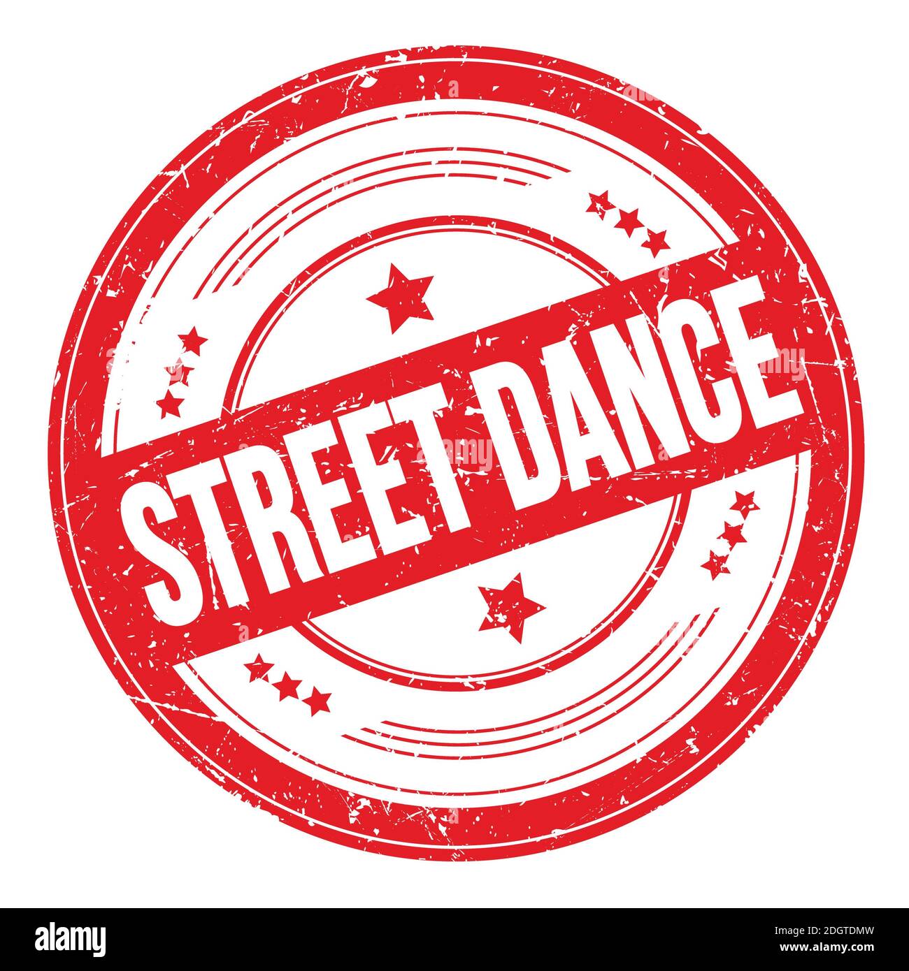 STREET DANCE text on red round grungy texture stamp Stock Photo - Alamy