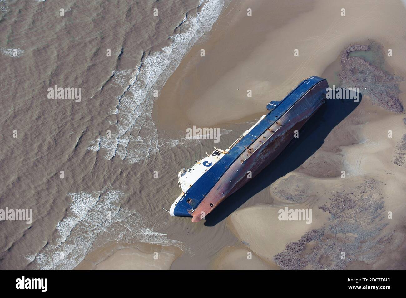 MS Riverdance Aground at Cleveleys Beach Stock Photo - Alamy