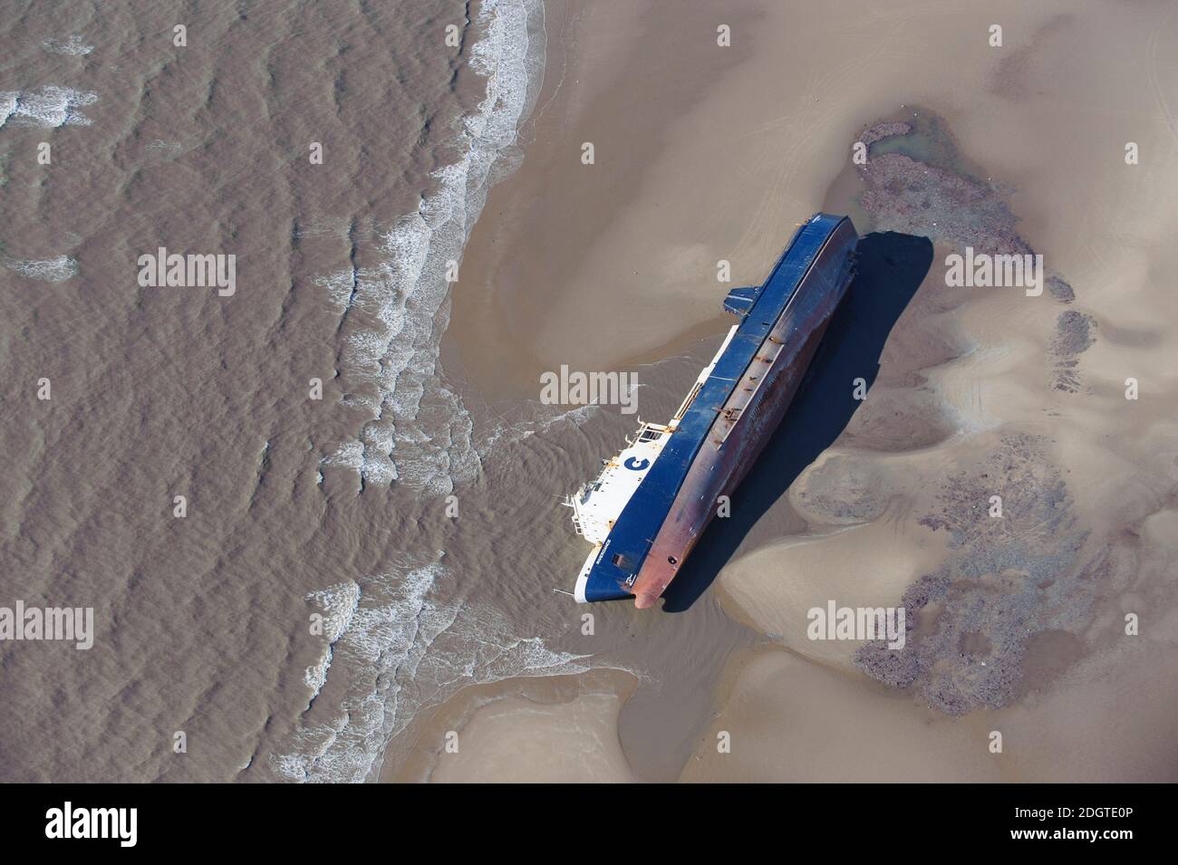 MS Riverdance Aground at Cleveleys Beach Stock Photo - Alamy