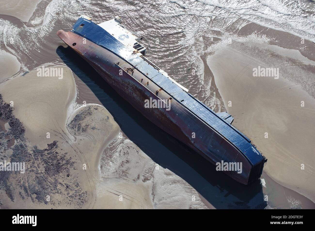MS Riverdance Aground at Cleveleys Beach Stock Photo - Alamy