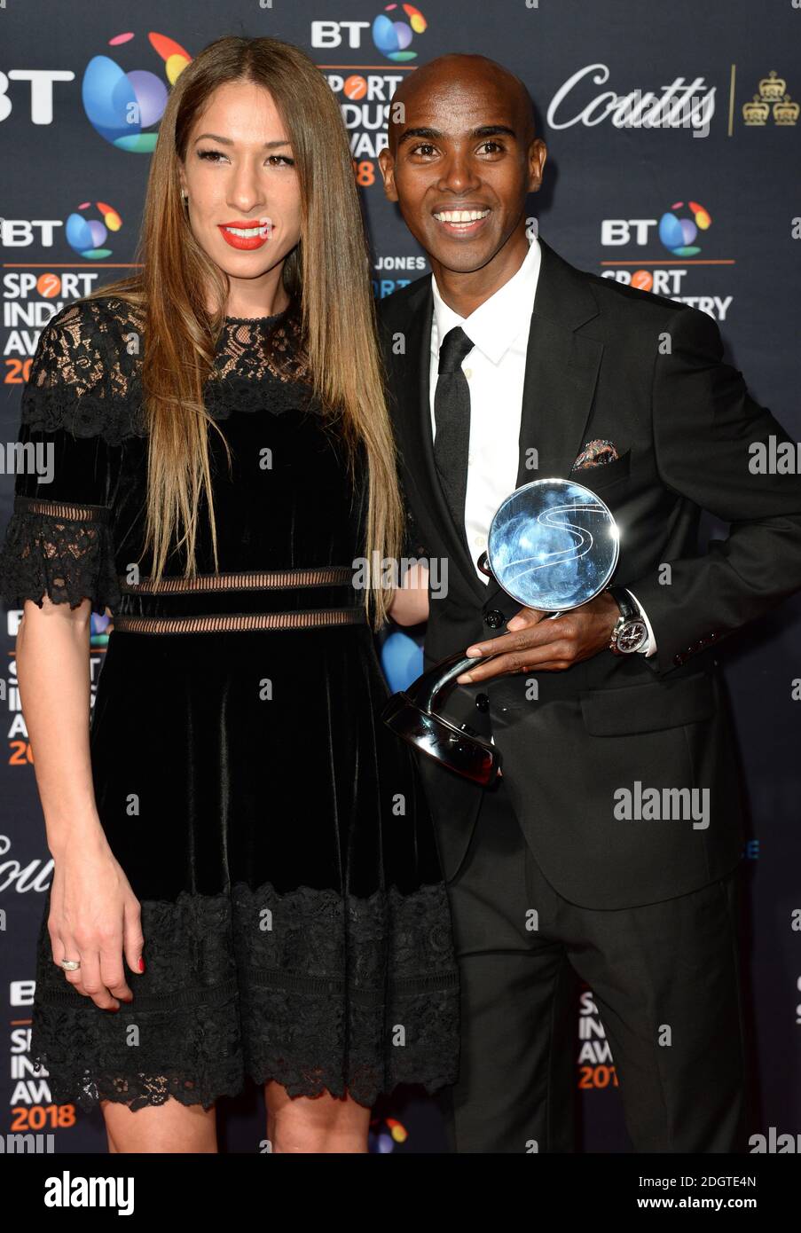 Tania Nell and Sir Mo Farah, with the award for Outstanding ...