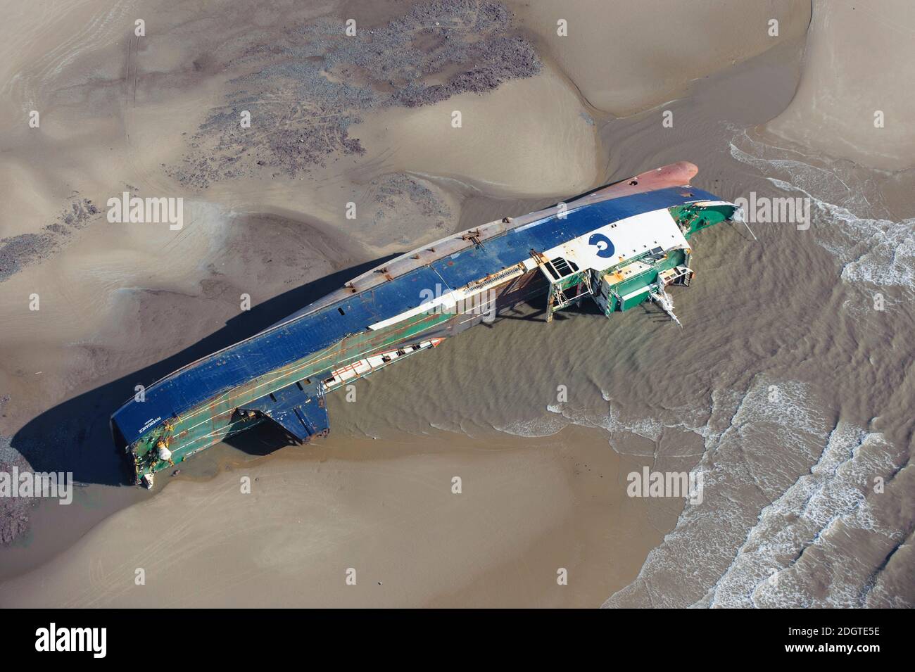 MS Riverdance Aground at Cleveleys Beach Stock Photo - Alamy