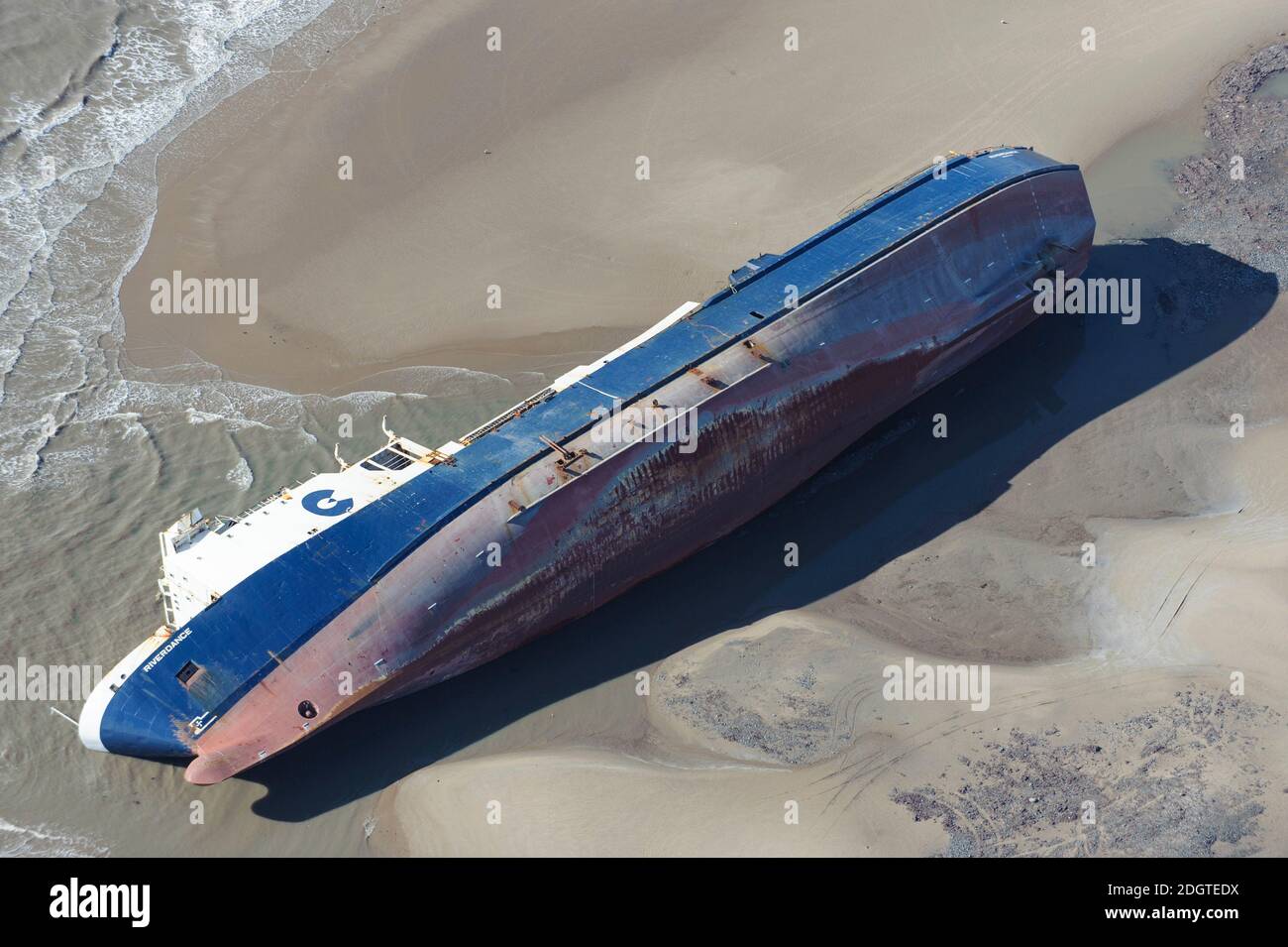 MS Riverdance Aground at Cleveleys Beach Stock Photo - Alamy