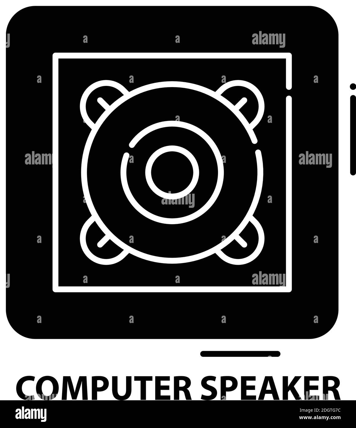computer speaker icon, black vector sign with editable strokes, concept ...