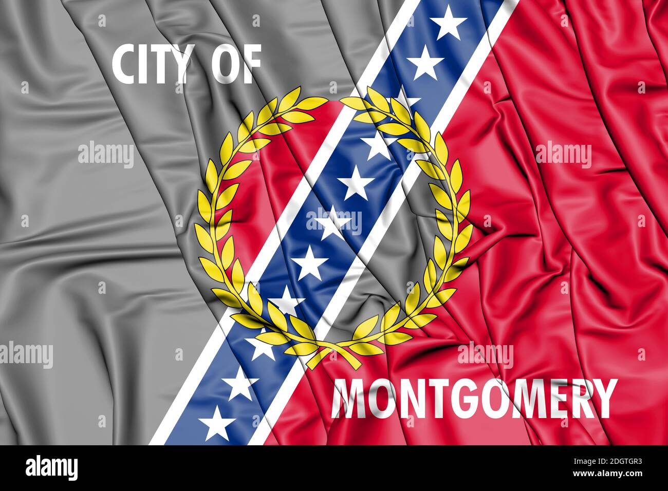 3D Flag of Montgomery (Alabama), USA. 3D Illustration Stock Photo - Alamy