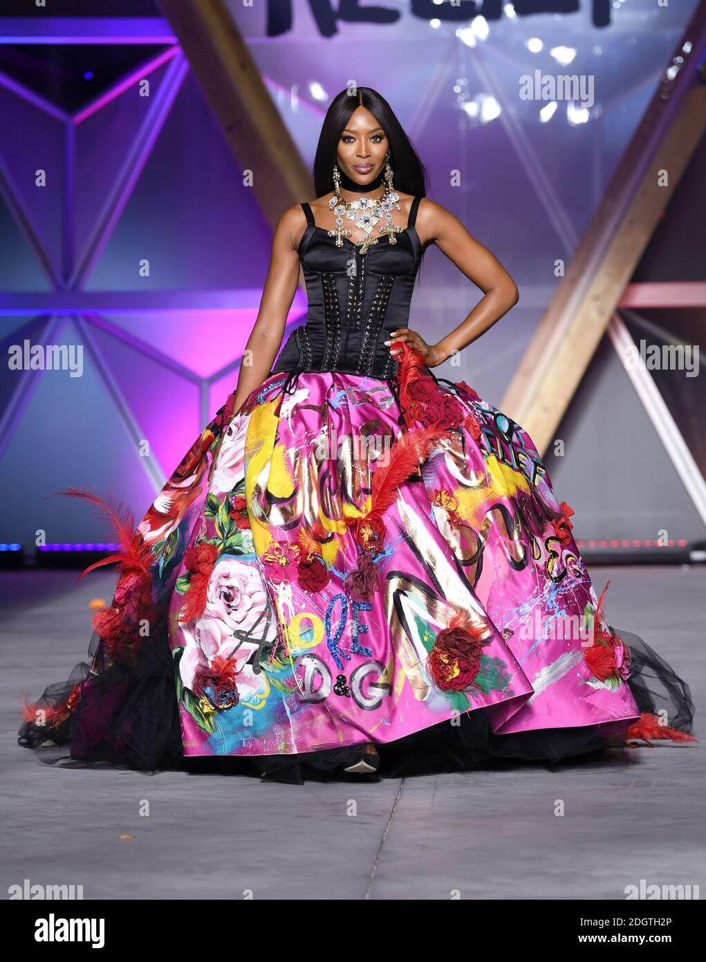 Naomi Campbell models at the Fashion For Relief Catwalk Show, part of ...