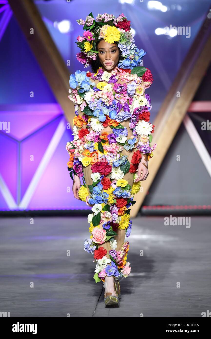 Winnie Harlow models at the Fashion For Relief Catwalk Show, part of ...