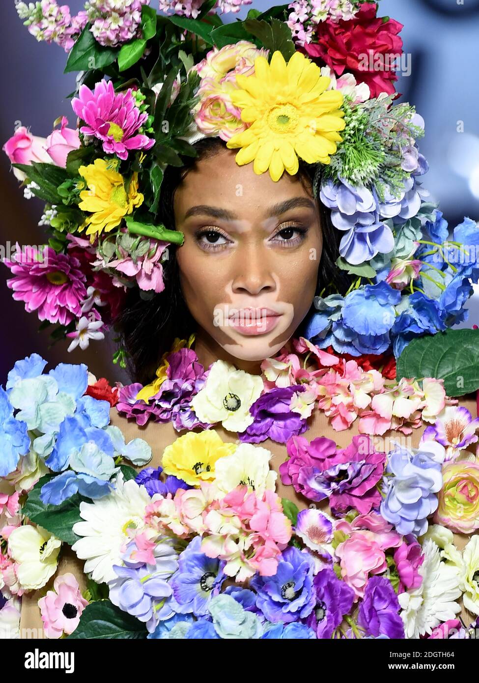 Winnie Harlow models at the Fashion For Relief Catwalk Show, part of ...