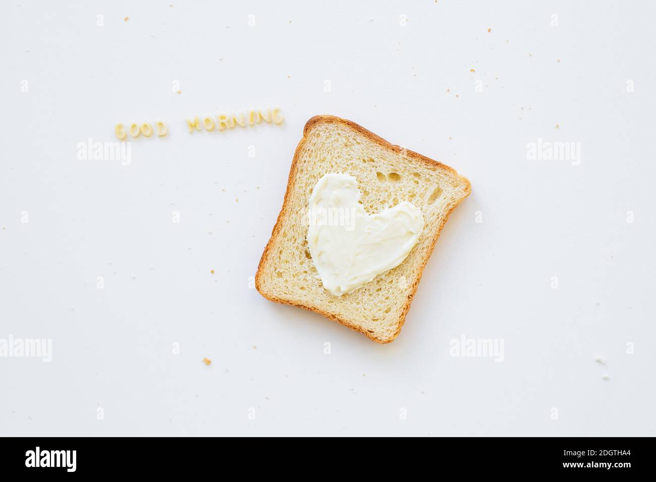 sandwich for breakfast in the form of heart with cheese - good morning ...