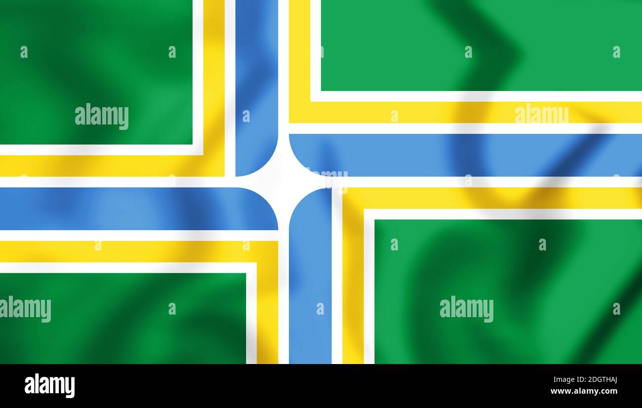 3D Flag of Portland (Oregon), USA. 3D Illustration Stock Photo - Alamy