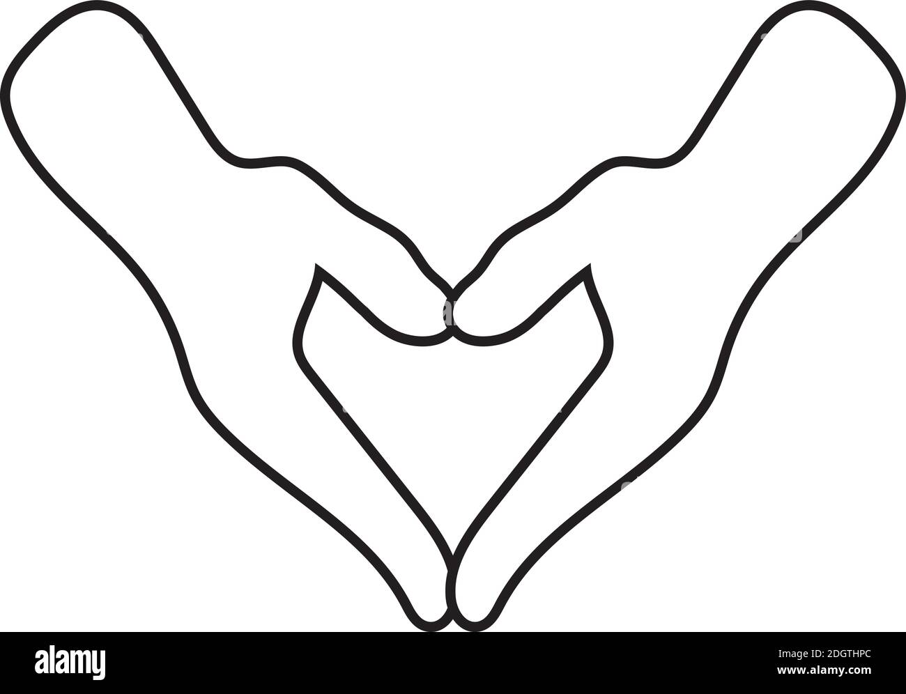 Hands together forming heart Stock Vector Images - Alamy