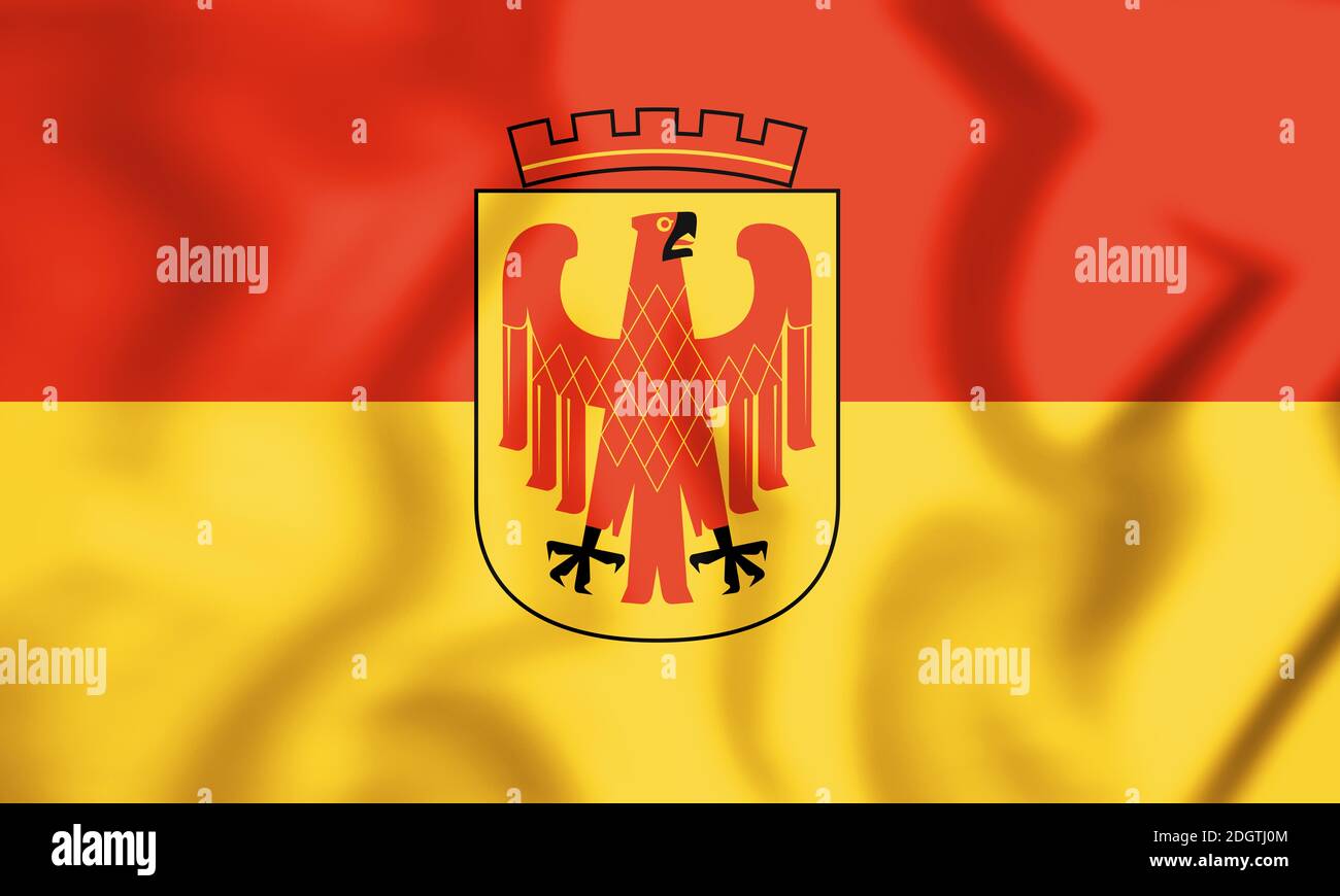 3D Flag of Potsdam (Brandenburg), Germany. 3D Illustration Stock Photo ...