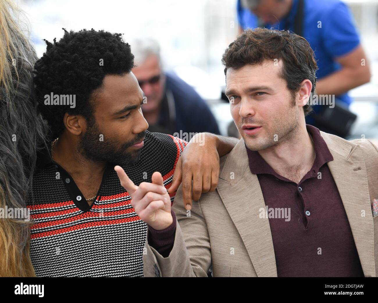 Donald Glover and Alden Ehrenreich during the Solo, A Star Wars Story ...