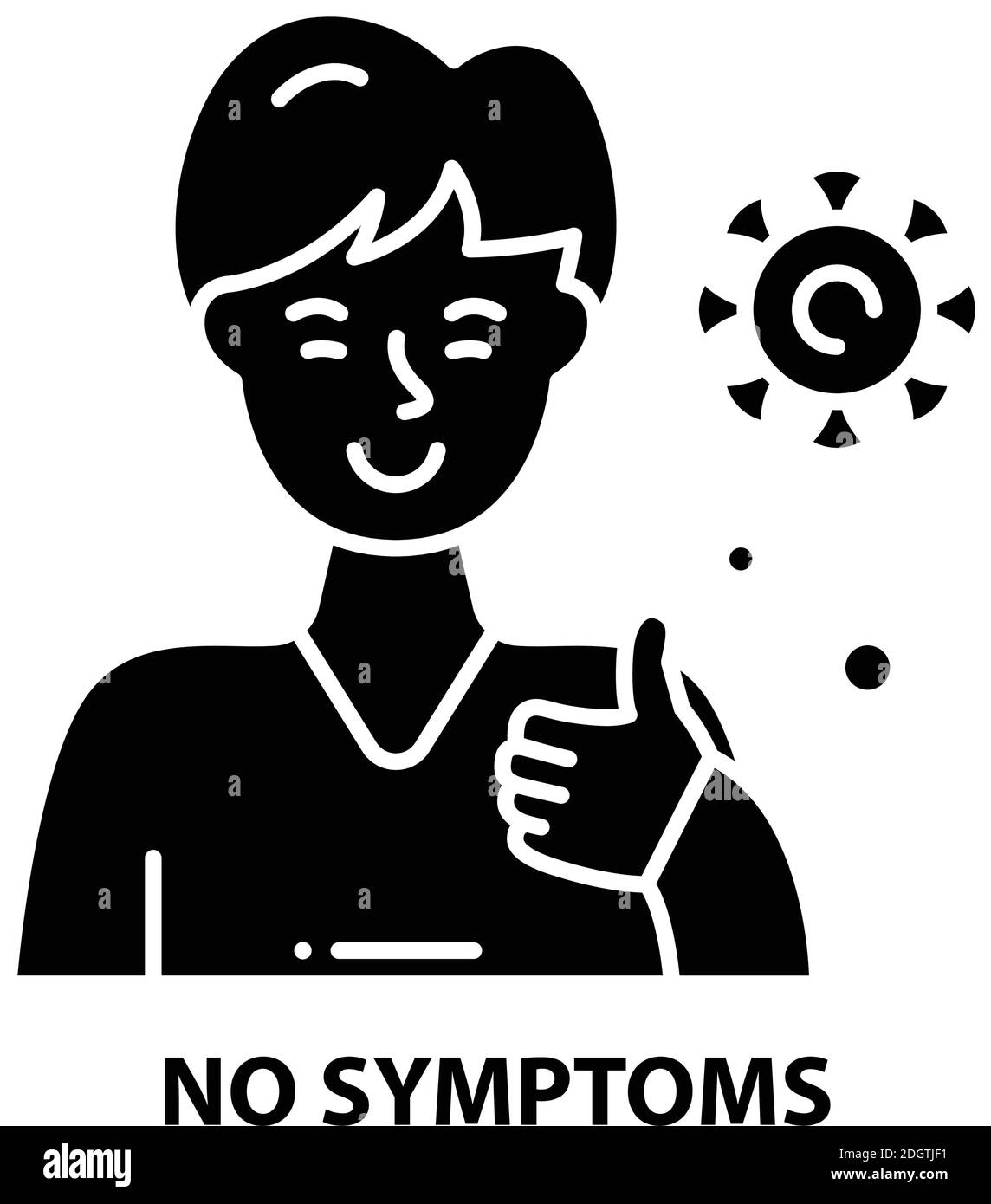 no symptoms icon, black vector sign with editable strokes, concept ...
