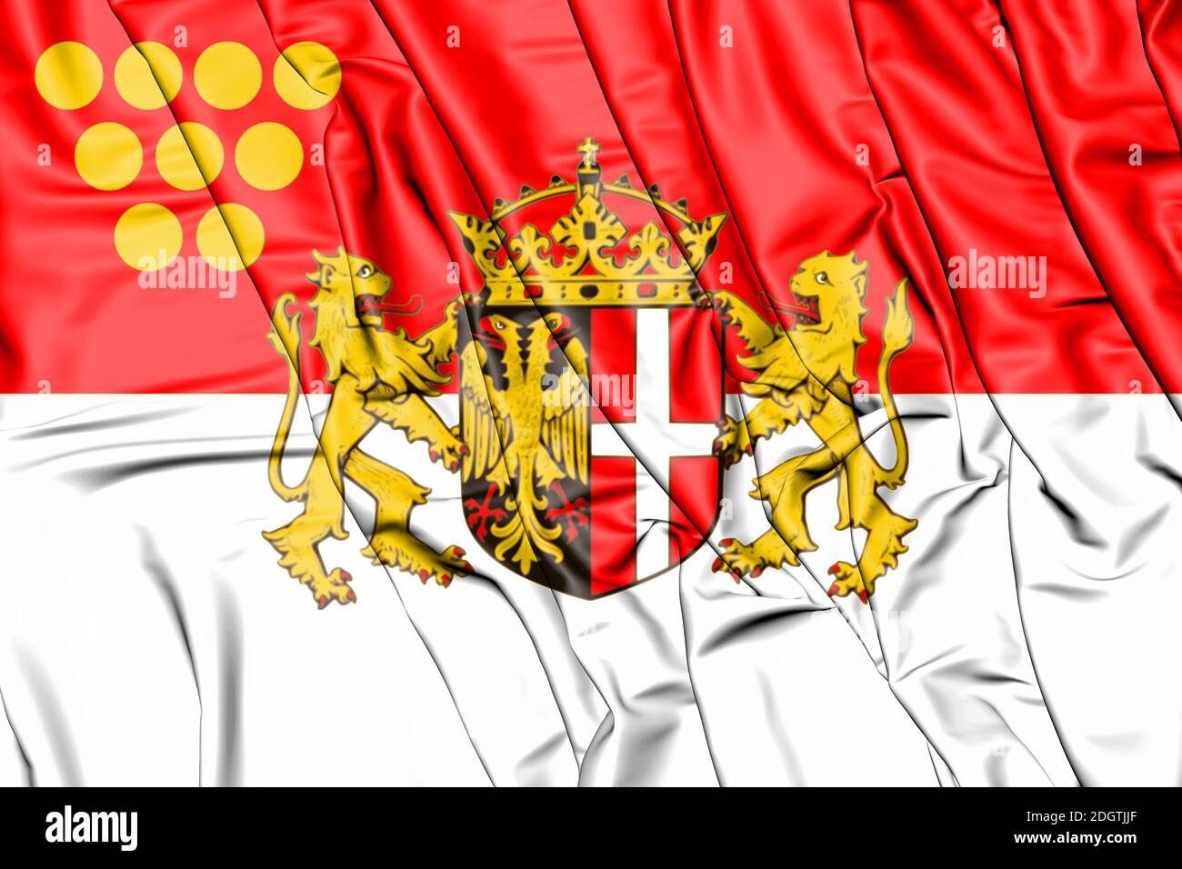3D Flag of Neuss (North Rhine-Westphalia), Germany. 3D Illustration ...