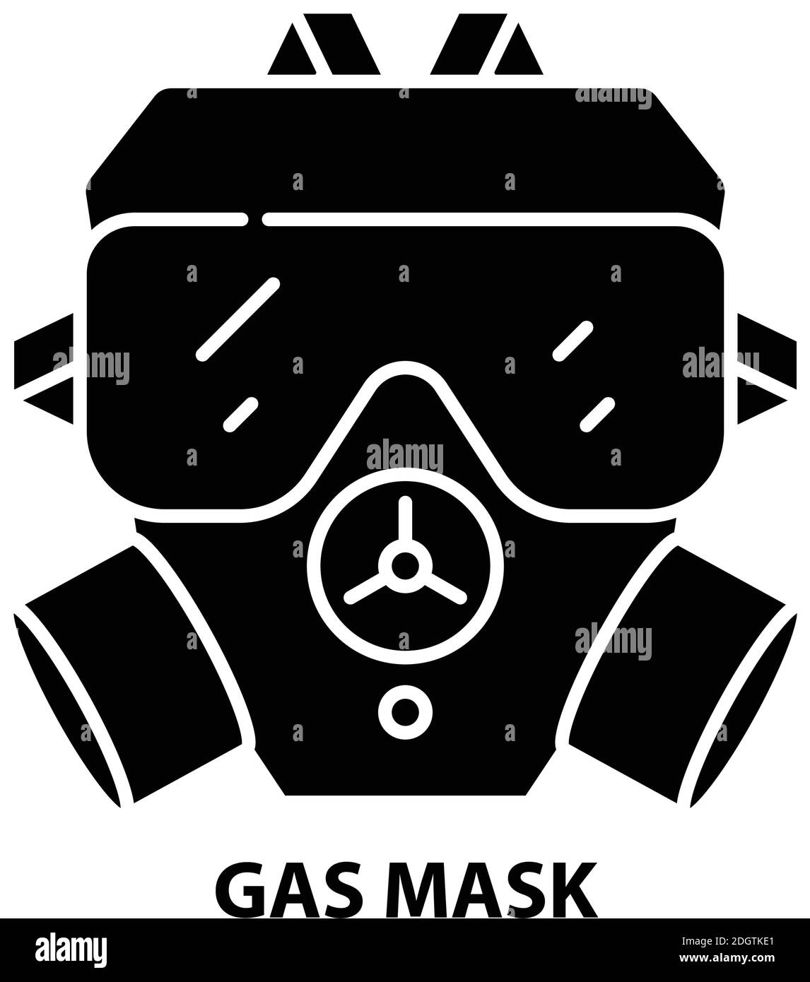 gas mask icon, black vector sign with editable strokes, concept ...
