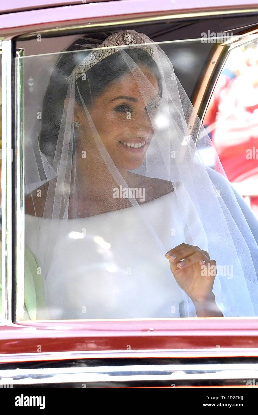 Meghan Markle makes her way to Windsor Castle for her wedding to Prince ...