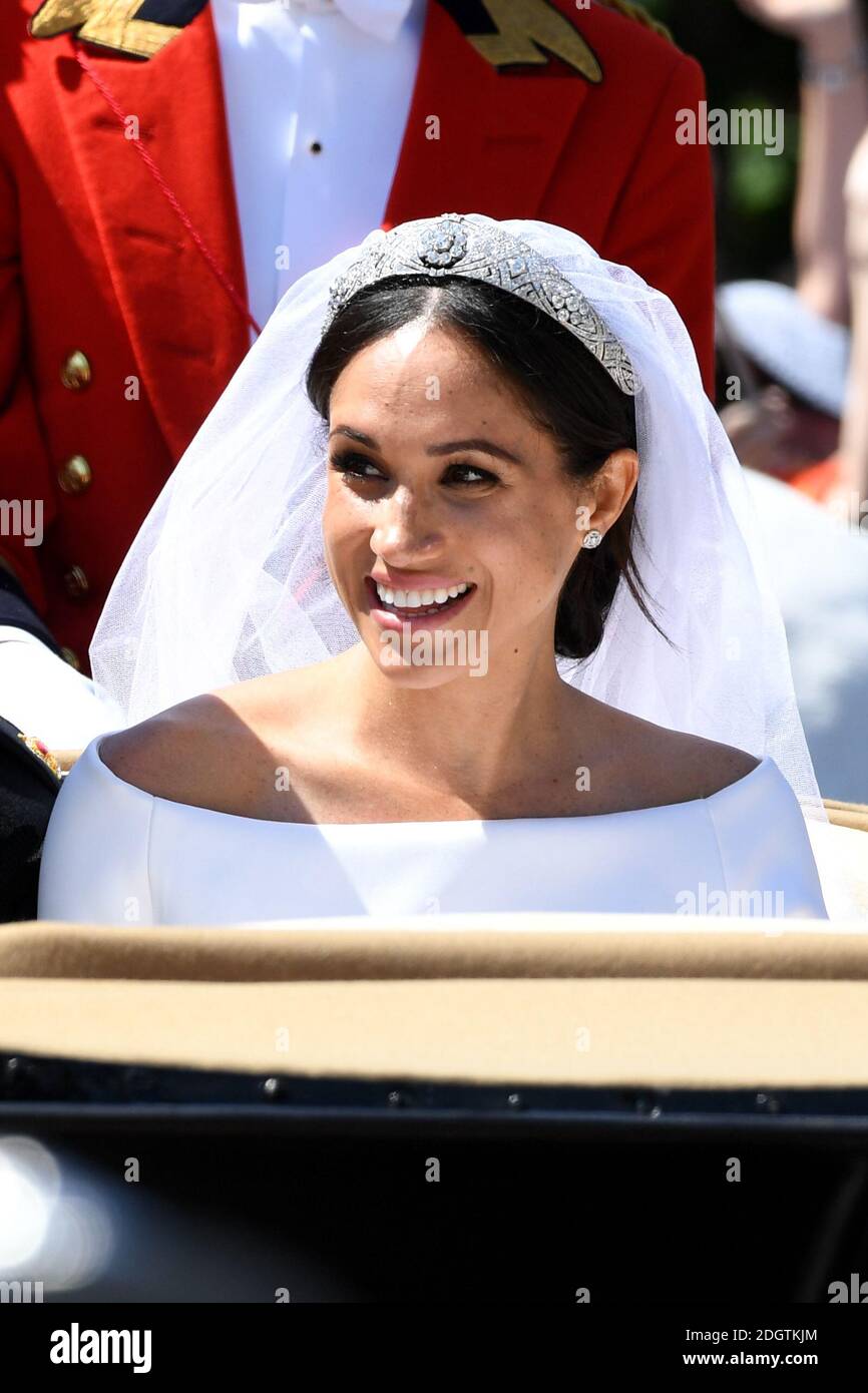 Meghan Markle, the new Duchess of Sussex, during the carriage ...