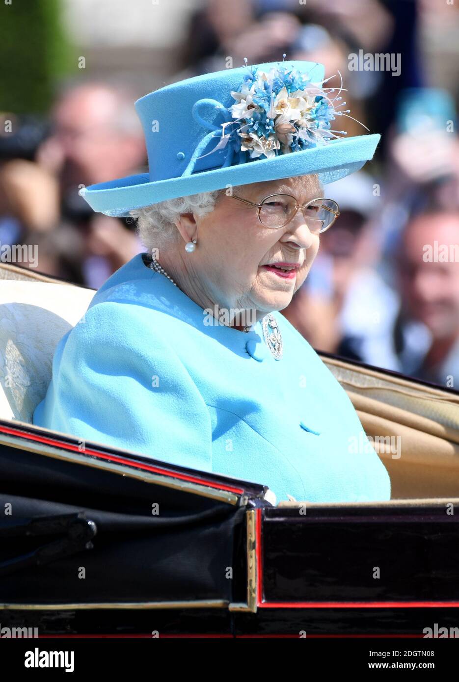 Queen Elizabeth II during the carriage procession along The Mall at ...