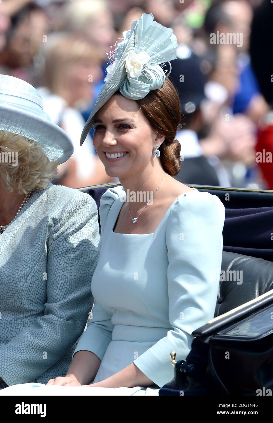 The Duchess of Cambridge during the carriage procession along The Mall ...