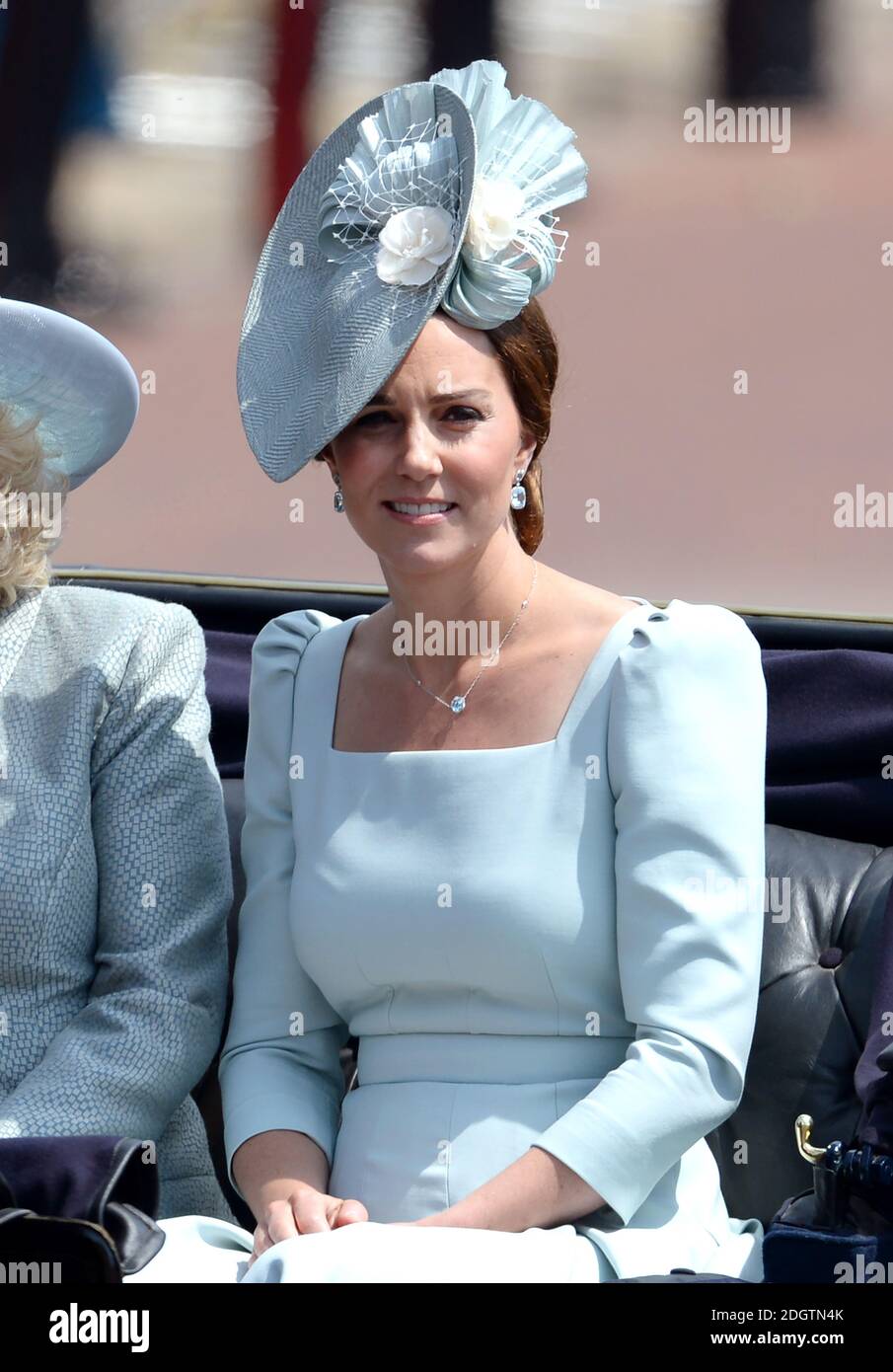 The Duchess of Cambridge during the carriage procession along The Mall ...